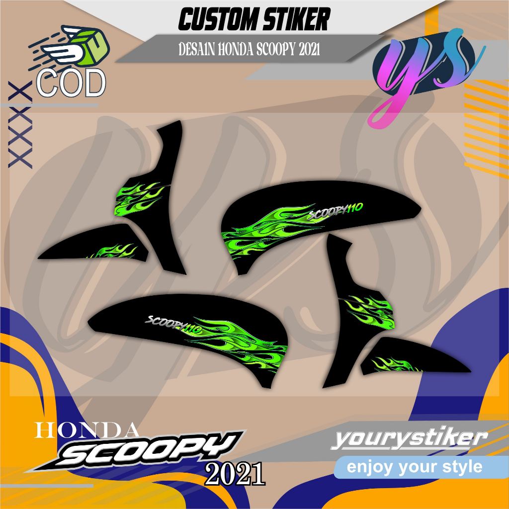 SIMPLE STRIPPING FOR HONDA SCOOPY 2021 API LIVERY SS R ALREADY CUT ...