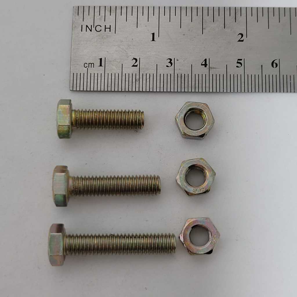Nut Bolt size M6 x 20, M6 x 25, M6 x 30 Key 10 Galvanized Material ...