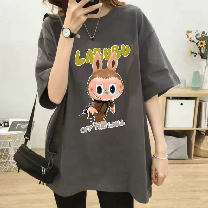 Women's OVERSIZE T-Shirt LABUBU Pff Tea Wall THE MONSTER CARTOON Tops ...