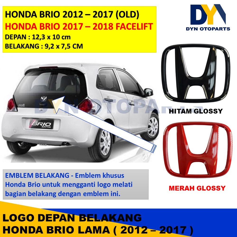 DYN157- BRIO OLD, Old Brio Front and Rear Honda LOGO 2012-2017 (OLD ...