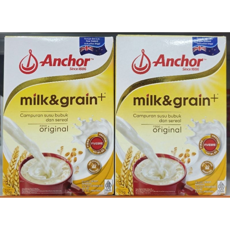 Anchor Milk&Grain+ Original Flavor 175g Box - Mixed Milk Powder and ...