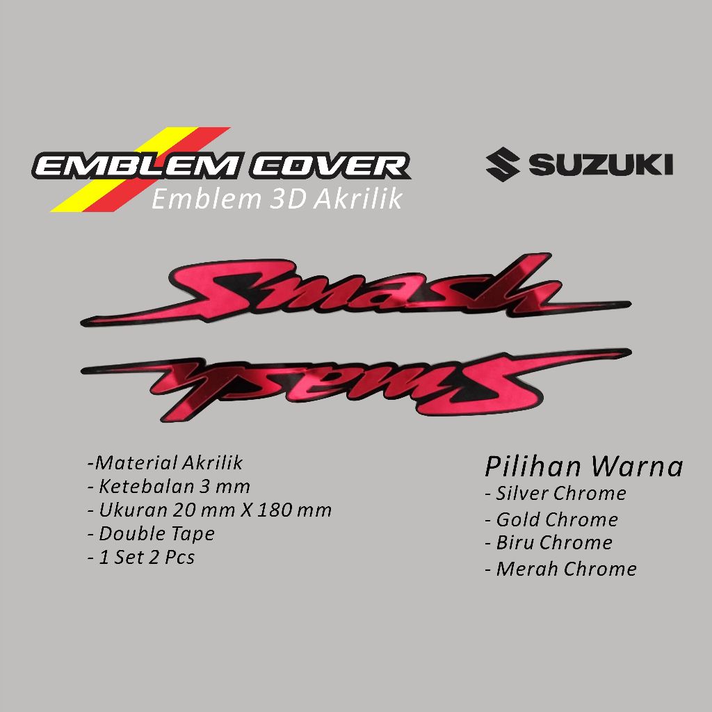 Suzuki smash 3d emblem A Pair Of Acrylic Emblems smash Acrylic Stickers ...