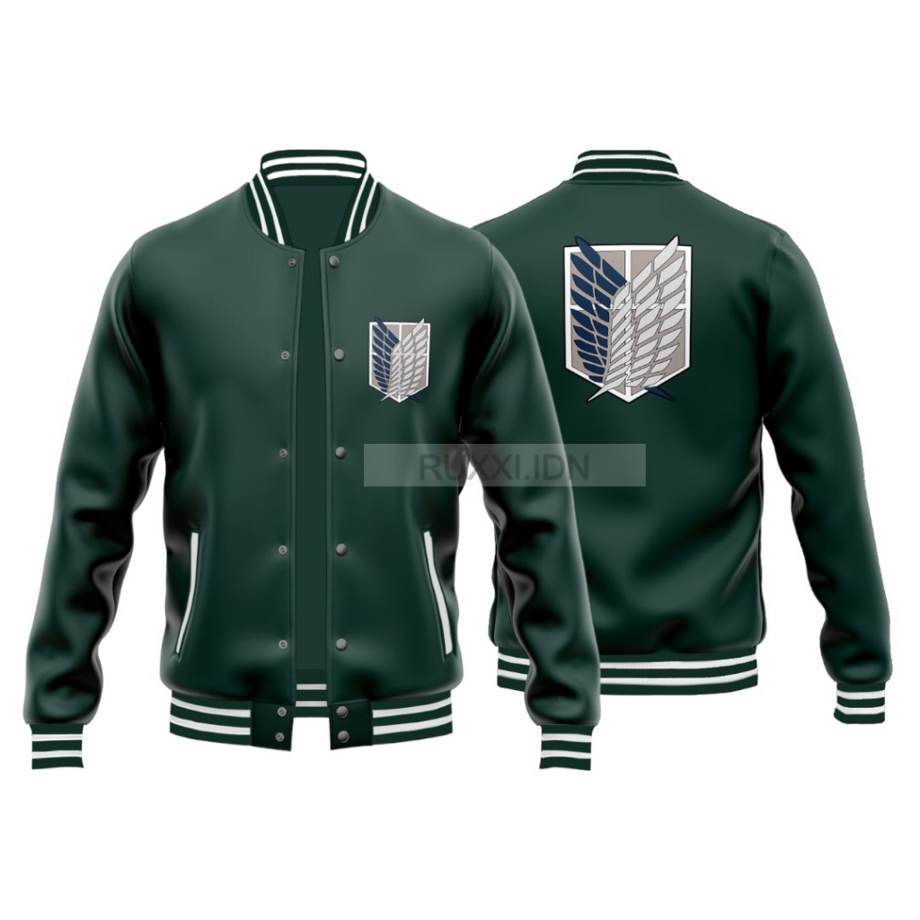 Anime VARSITY ATTACK ON TITAN SURVEY CORPS JACKET | Shopee Philippines