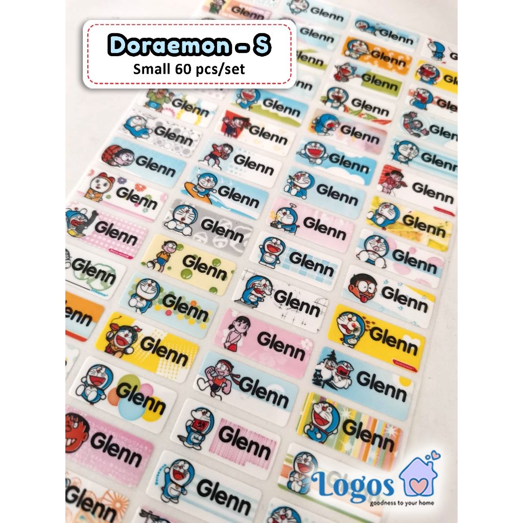 Doraemon Sticker. Name Label Small. Cute children's name stickers ...