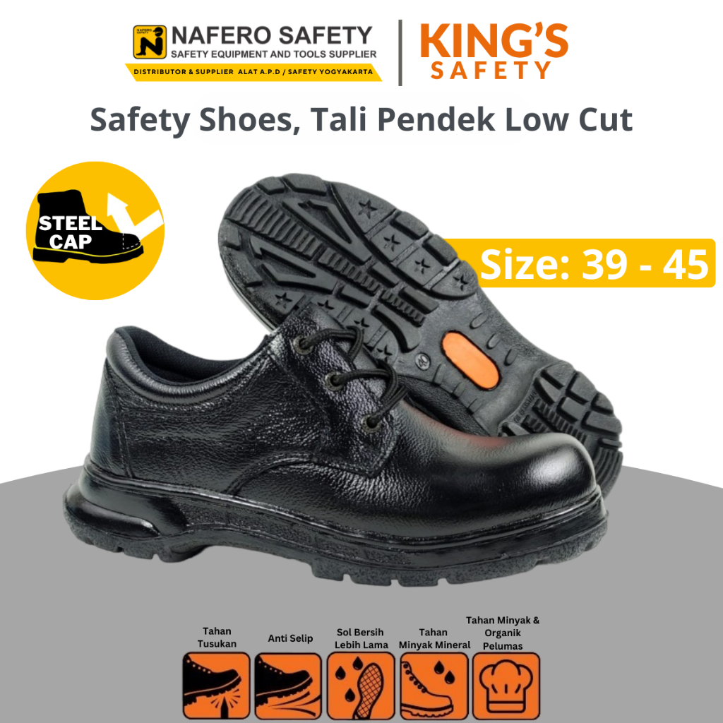 Work SAFETY Shoes Project Work Shoes Leather Low Cut Ikat KINGS SAFETY ...