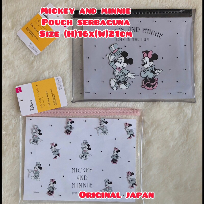 Mickey and minnie disney edition pouch original daiso japan | Shopee ...
