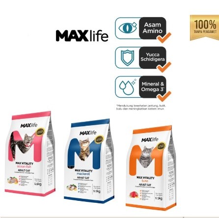 Maxlife Max Grow Kitten Tuna Max Vitality All Variants | Shopee Philippines