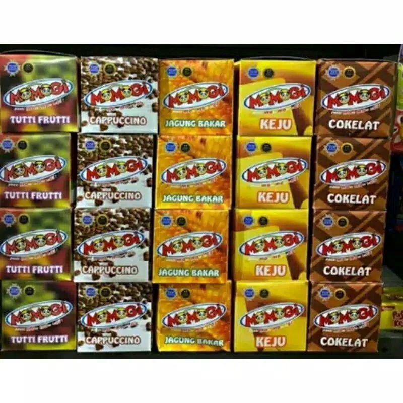 Grilled corn Momogi Wafer 1 box chocolate momo gi tuttifruti cappuccino ...