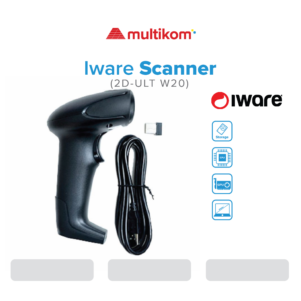 Wireless Bluetooth 2D Laser Barcode Scanner IWARE ULT W20 Android ...