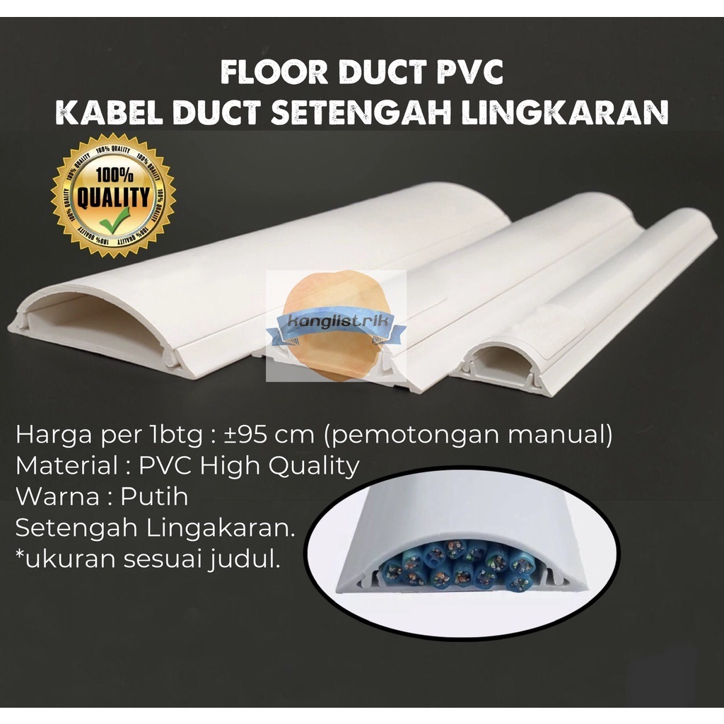 PUTIH Floor DUCT Cable DUCT OVAL FLOOR 90x25 mm White PVC. | Shopee ...