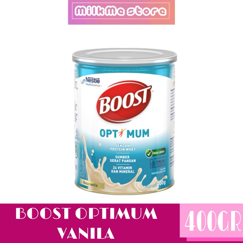 Nestle Boost Optimum Vanilla Flavored Milk for Elderly and Adults Can 400gr EXP 2027 | Shopee ...