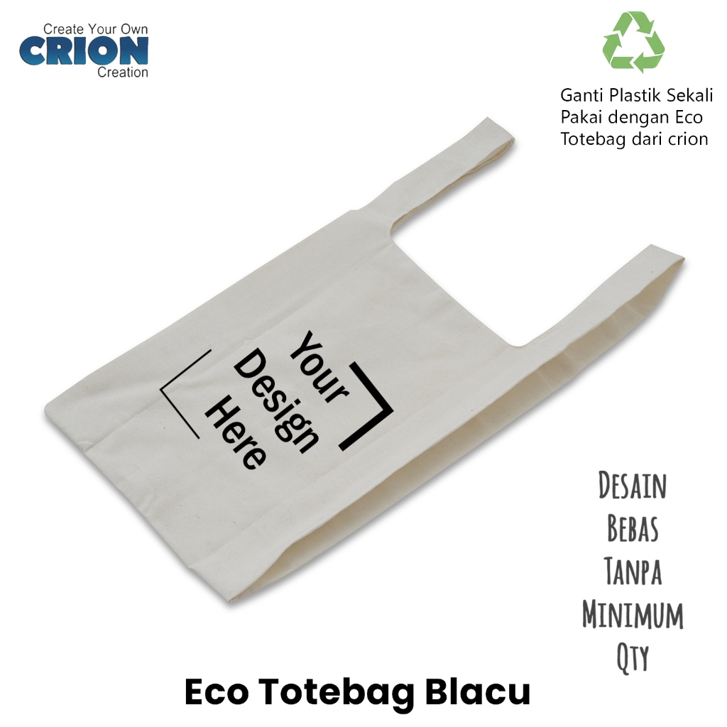 Eco totebag blacu reduce plastic waste can customize the logo by crion ...