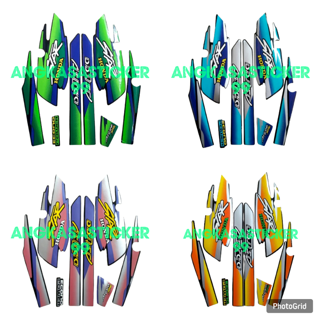1996 standard full set of honda astrea star motorbike body striping ...