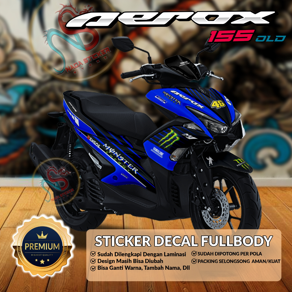Decal Sticker Striping Motorcycle Full Body YAMAHA AEROX 155 OLD ...