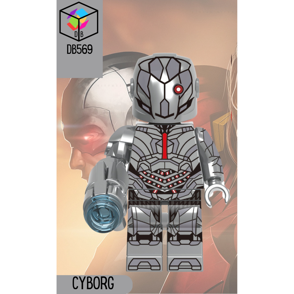Justice League Cyborg DB569 Brick Minifigure DC Educational Children's ...