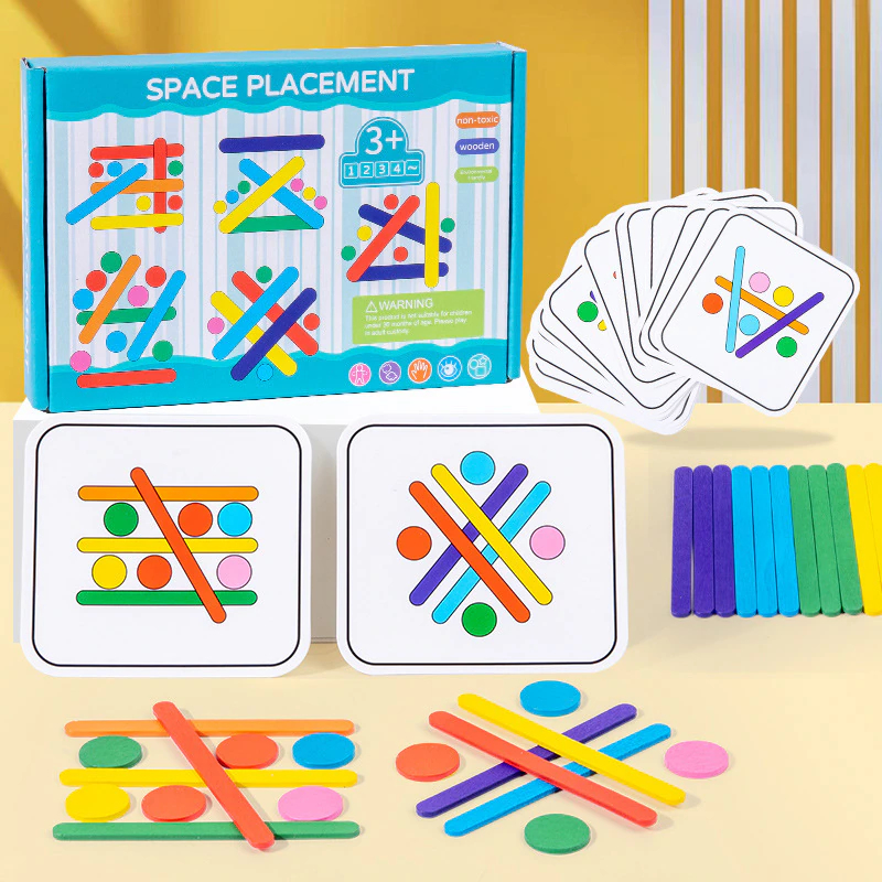 Space Placement Children's Brain Teaser Educational Toy Arranging Color ...