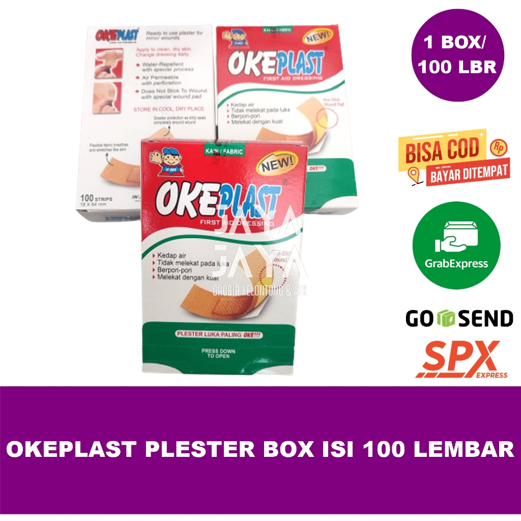OKEPLAST BOX PLASTER WOUNDS CONTENTS 100 ORIGINAL SHEETS | Shopee ...