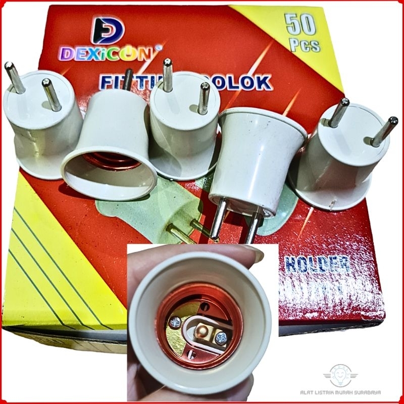 Dexicon Plain Plug Fitting Straight Light Fitting Direct Socket E27 4A ...