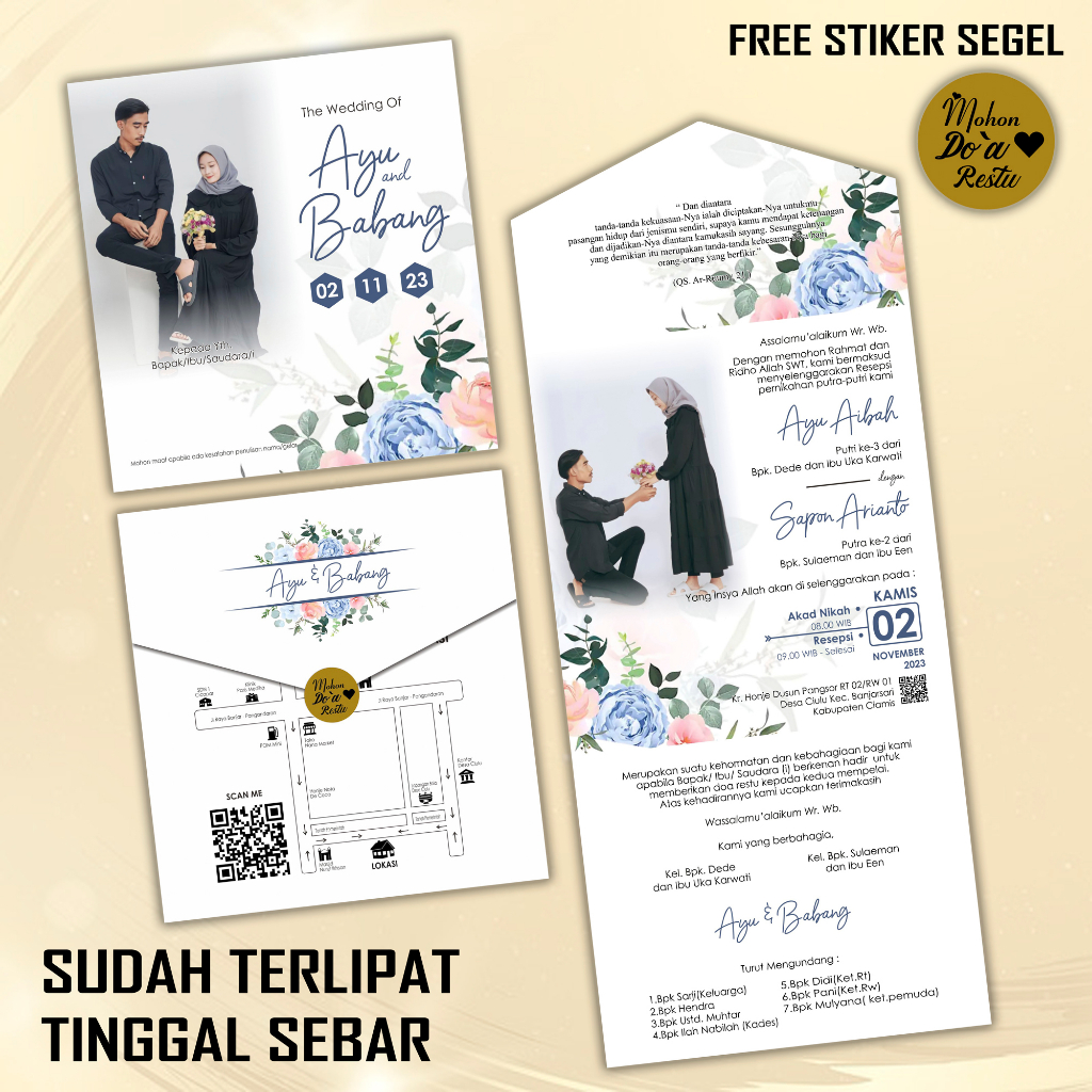 3-fold wedding/circumcision envelope invitations using photos. Fast ...