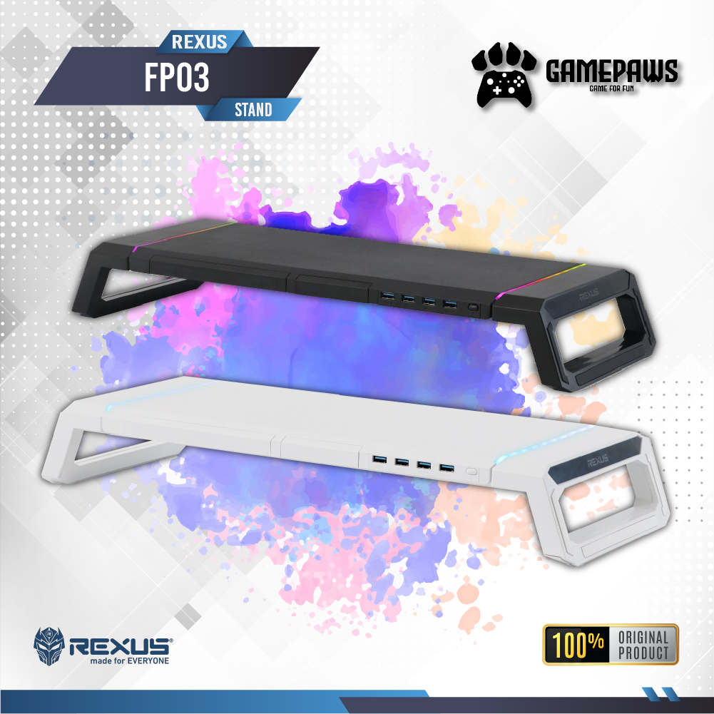 Rexus FP03 Trant PC Monitor Stand with RGB Light and 4 USB Port 3.0 | Shopee Philippines
