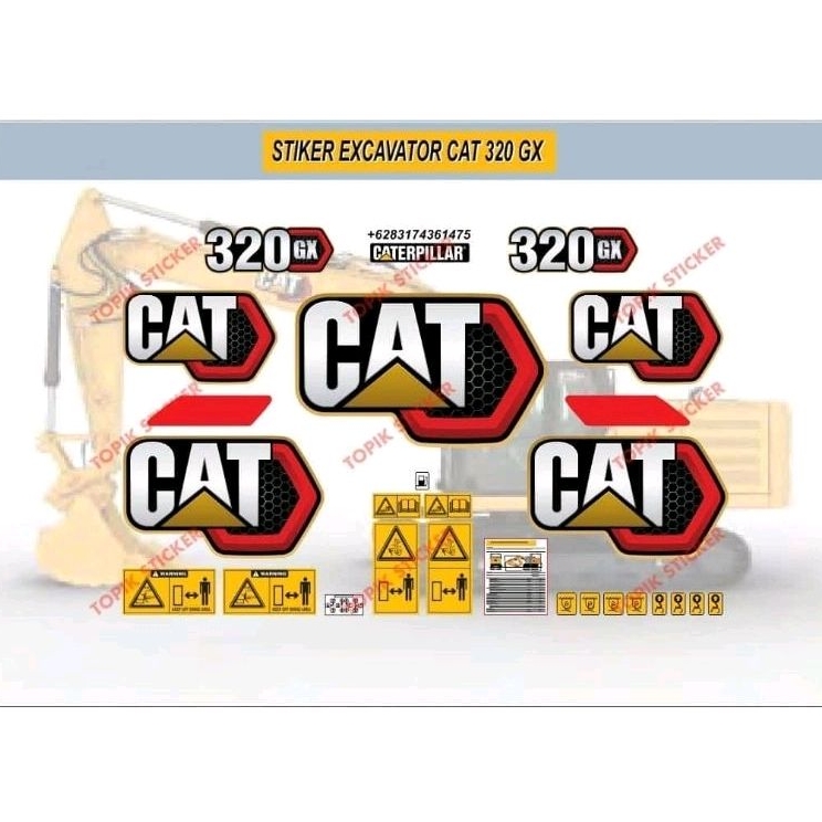 Caterpillar CAT 320 GX Excavator Sticker, Heavy Equipment Sticker ...