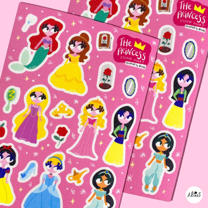 A6 Princess Glitter Sticker Sheet | Shopee Philippines