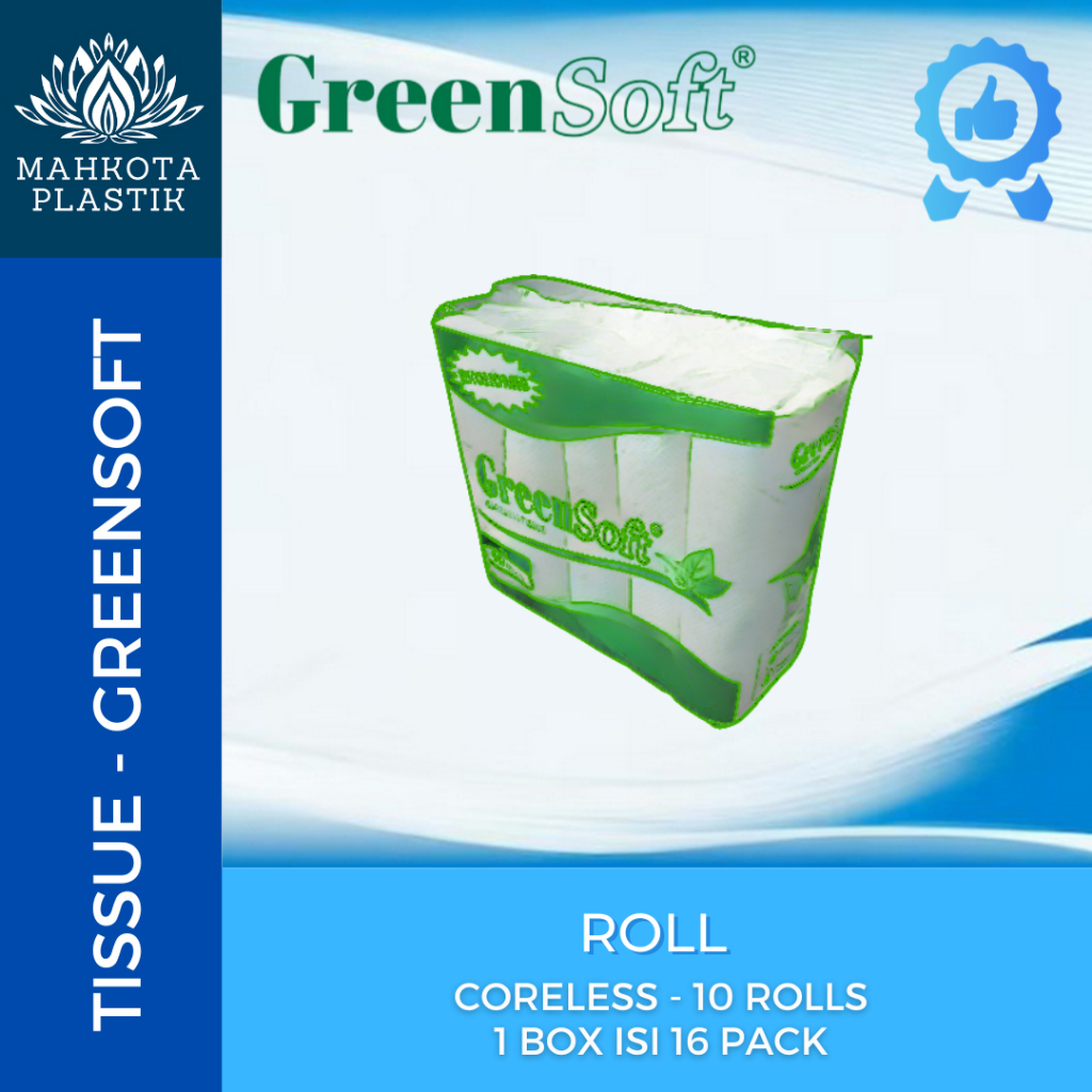 TISSUE GREEN SOFT ROLL CORELESS / BONELESS 10 ROLL (PER BUNDLE ...