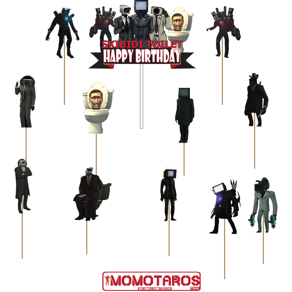 Animated Skibidi Toilet cake Topper set | Shopee Philippines