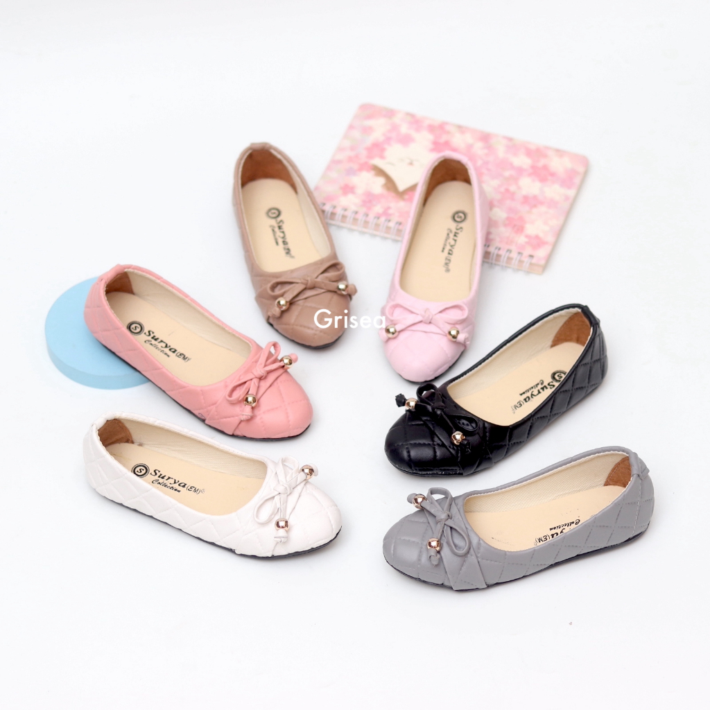 Girls' Shoes Rubber Sole Ribbon Model Size 26-30 / Children's Ballet ...