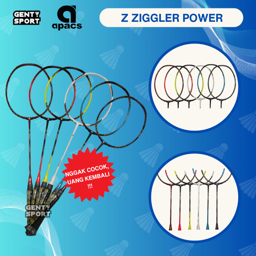 Apacs Z Ziggler Power Limited 38lbs Badminton Racket Badminton | Shopee ...