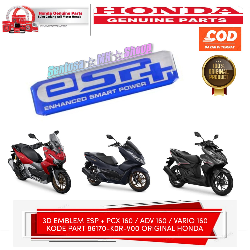[PCX 160/adv 160/VARIO 160] 3D Sticker /EMBLEM/LOGO ESP+ 86170-K0R-V00 ...