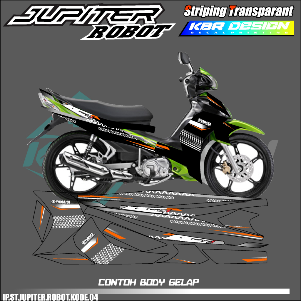 YAMAHA JUPITER ROBOT MOTORCYCLE STRIPING STICKER - HOLOGRAM AND ...
