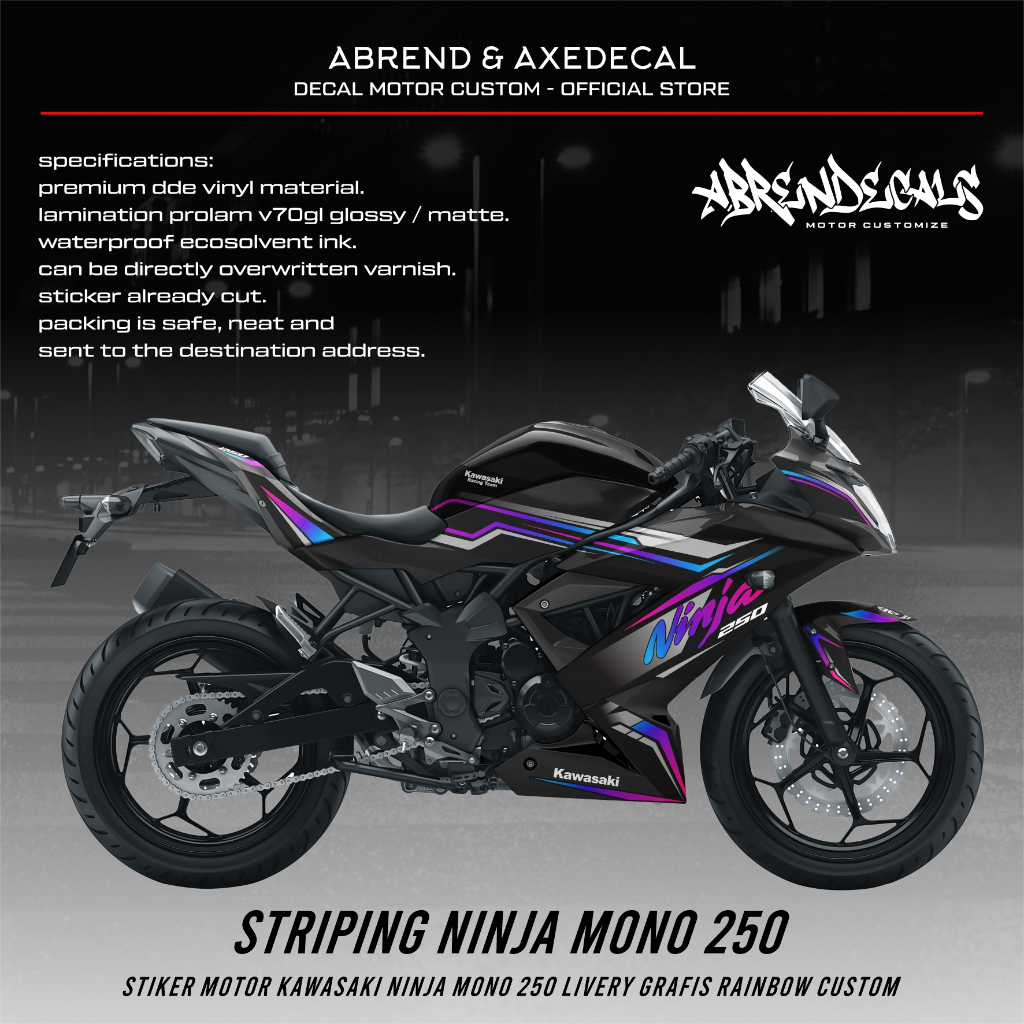 Striping NINJA MONO Graphic RAINBOW/KAWASAKI NINJA MONO 250 SL ...