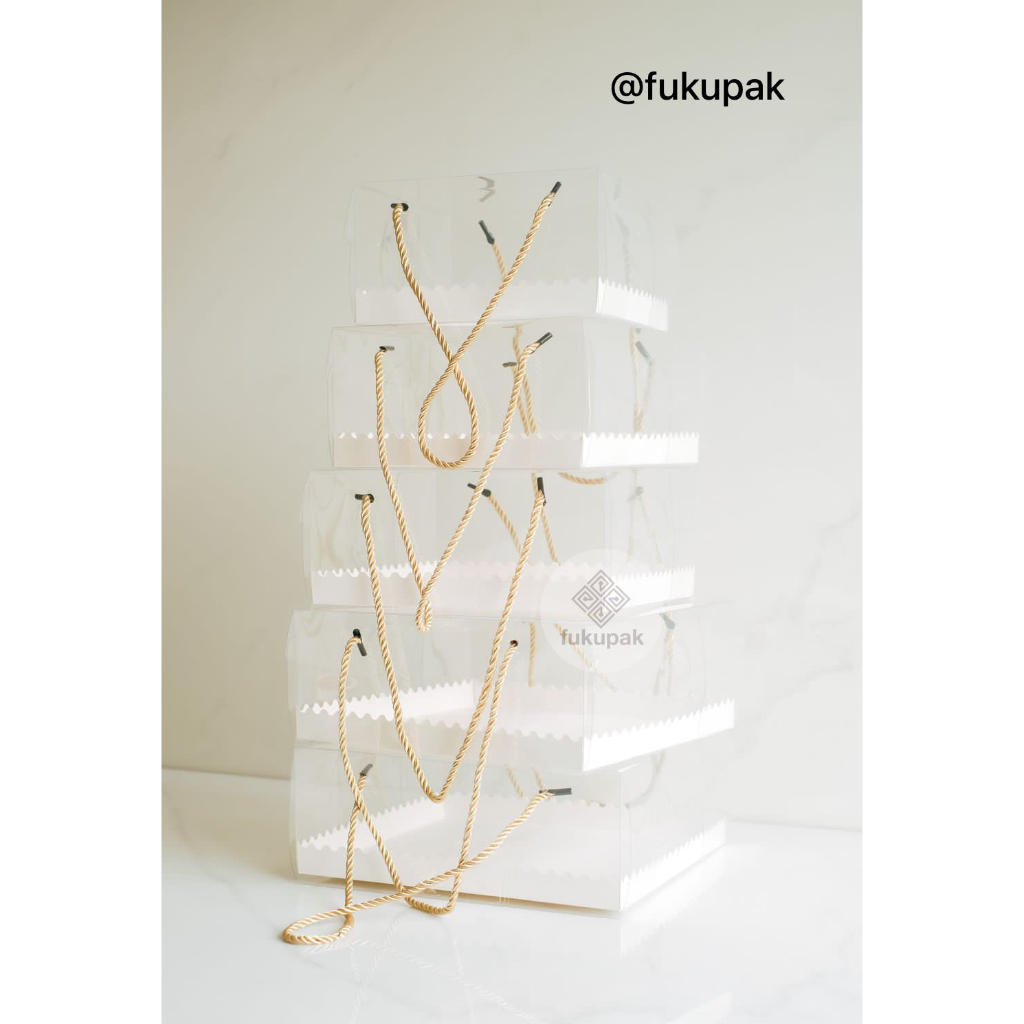 Rope Mica Box (20pcs) Transparent Mica Cake Box | Shopee Philippines