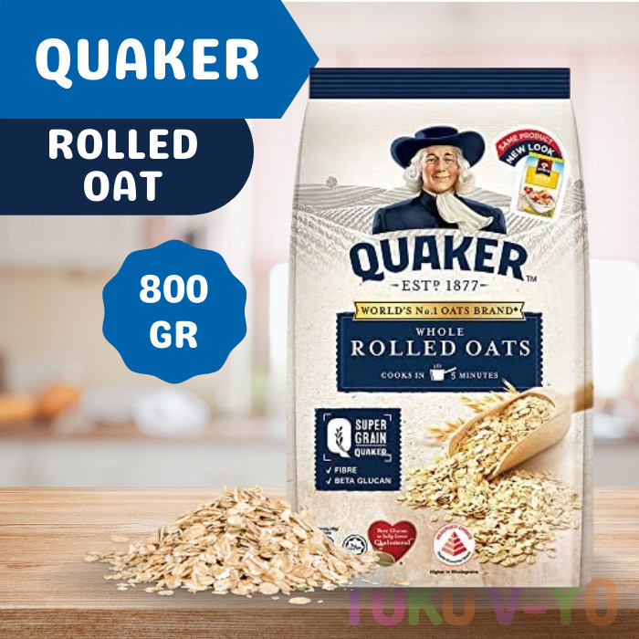 Quaker Oatmeal Rolled Oat Wholegrain 800 grams - Whole Oats | Shopee ...