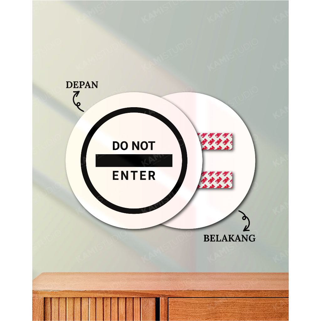 Writing DO NOT ENTER 20X20 CM / SIGN STICK DO NOT ENTER / WALL STICK DO ...
