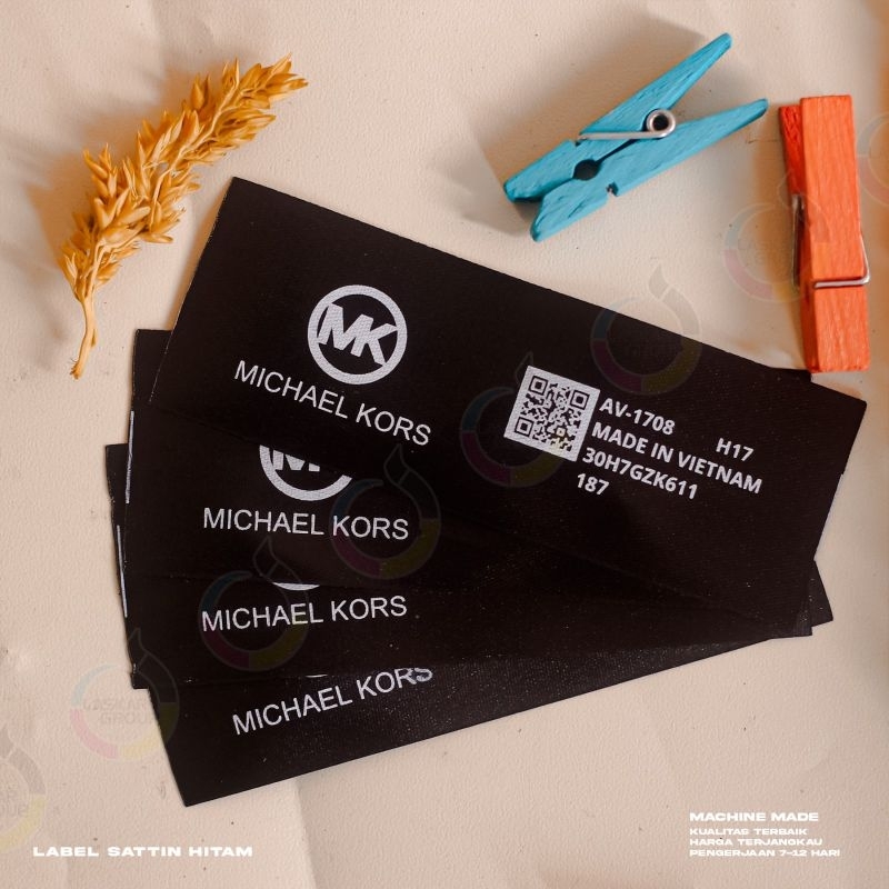 HITAM Black satin labels, printed satin labels, premium satin labels ...