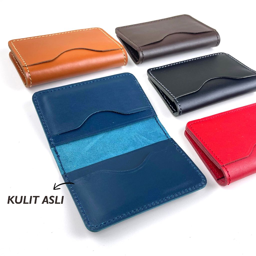 Genuine leather folding card wallet - card wallet - slim wallet ...