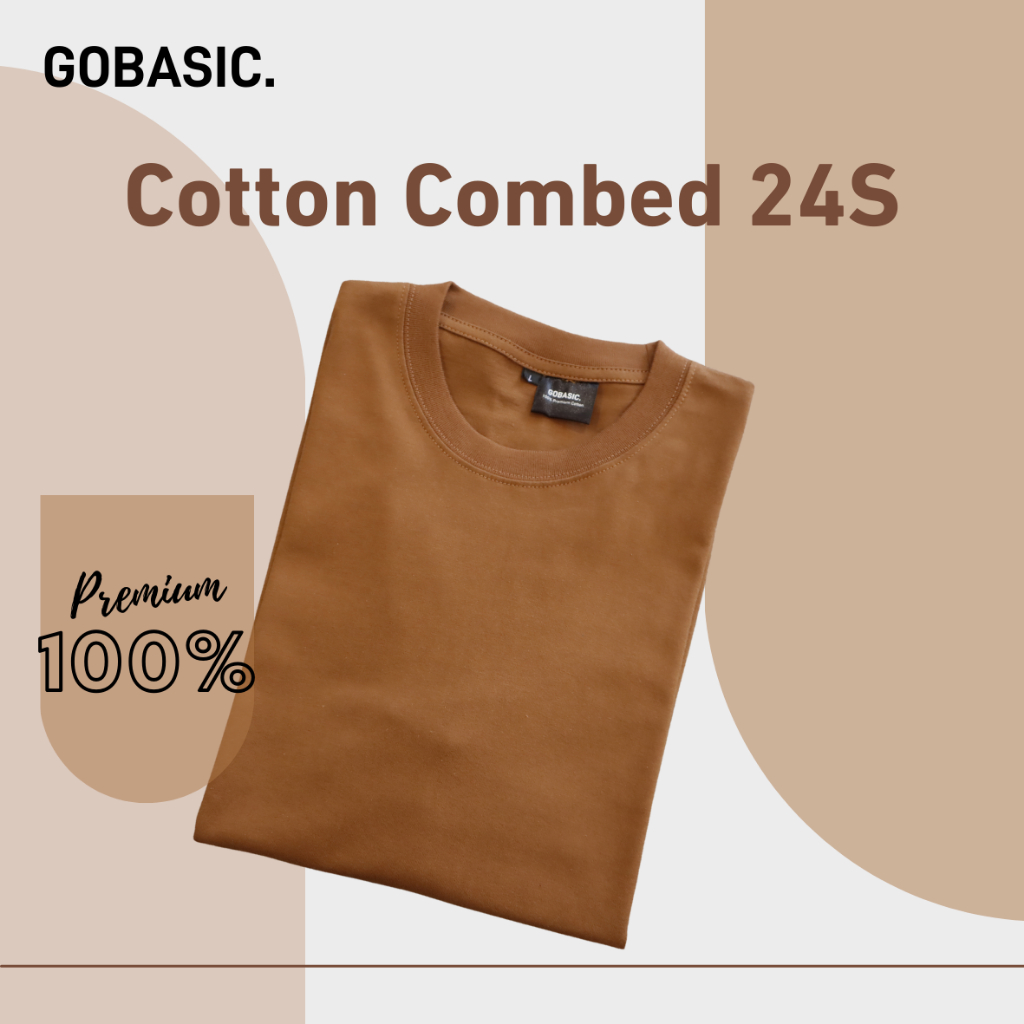 Gobasic - Kaos polos Premium Cotton Combed 24S – Chocolate | Shopee Philippines