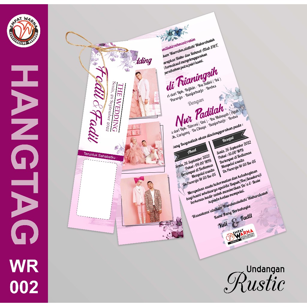 Hangtag Invitation/3-LAYER Invitation/AESTHETIC Invitation/Contemporary ...