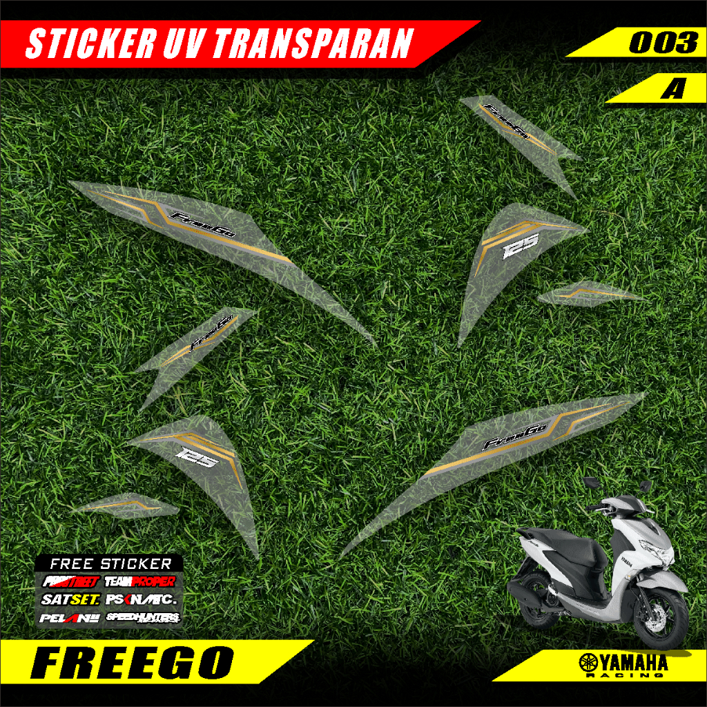 Yamaha FREEGO UV STRIPING STICKER TRANSPARENT SIMPLE MINIMALIST DESIGN ...