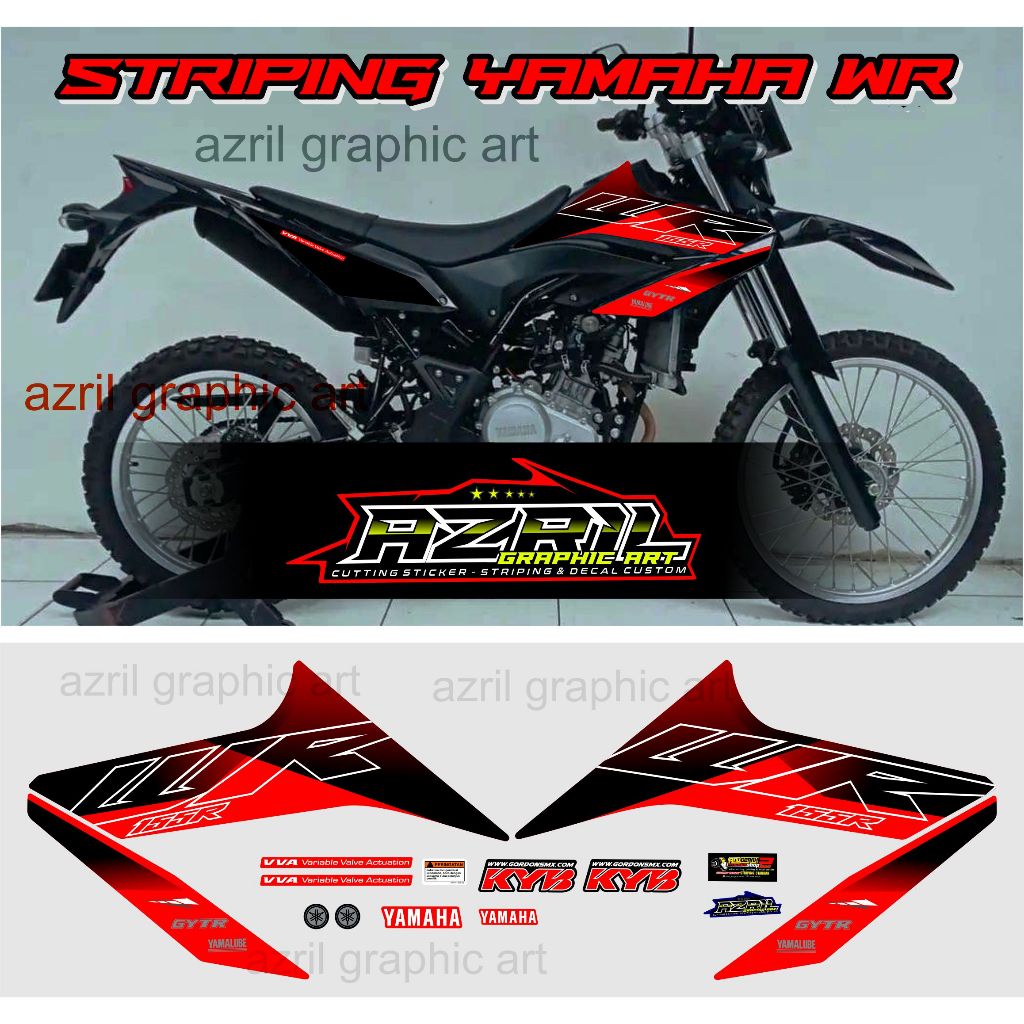 MERAH Striping Yamaha WR 155 Red Variation | Shopee Philippines