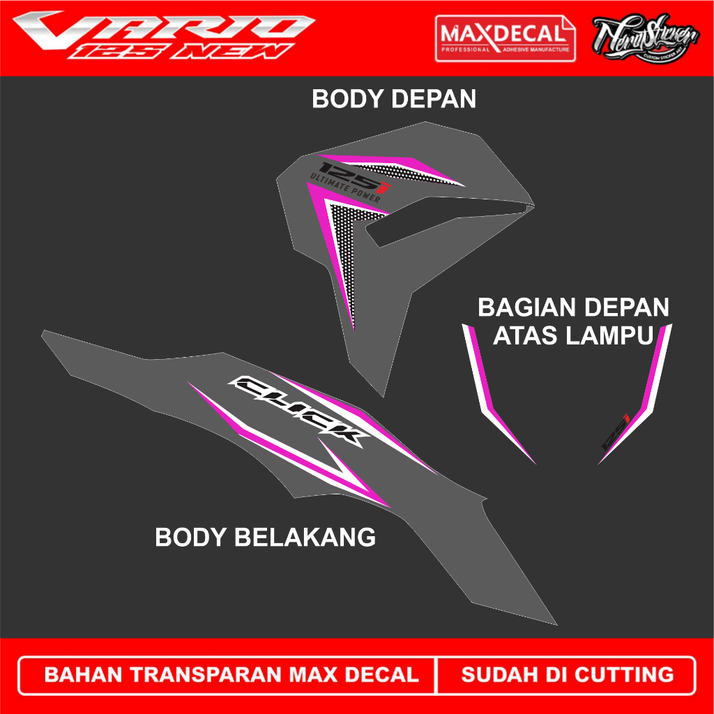 Striping NEW VARIO 125 2023 CLICK transparent uv sticker VARIO simple ...