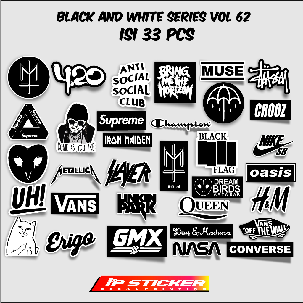 STICKER PACK distro already cut, racing stickers, BLACK AND WHITE ...