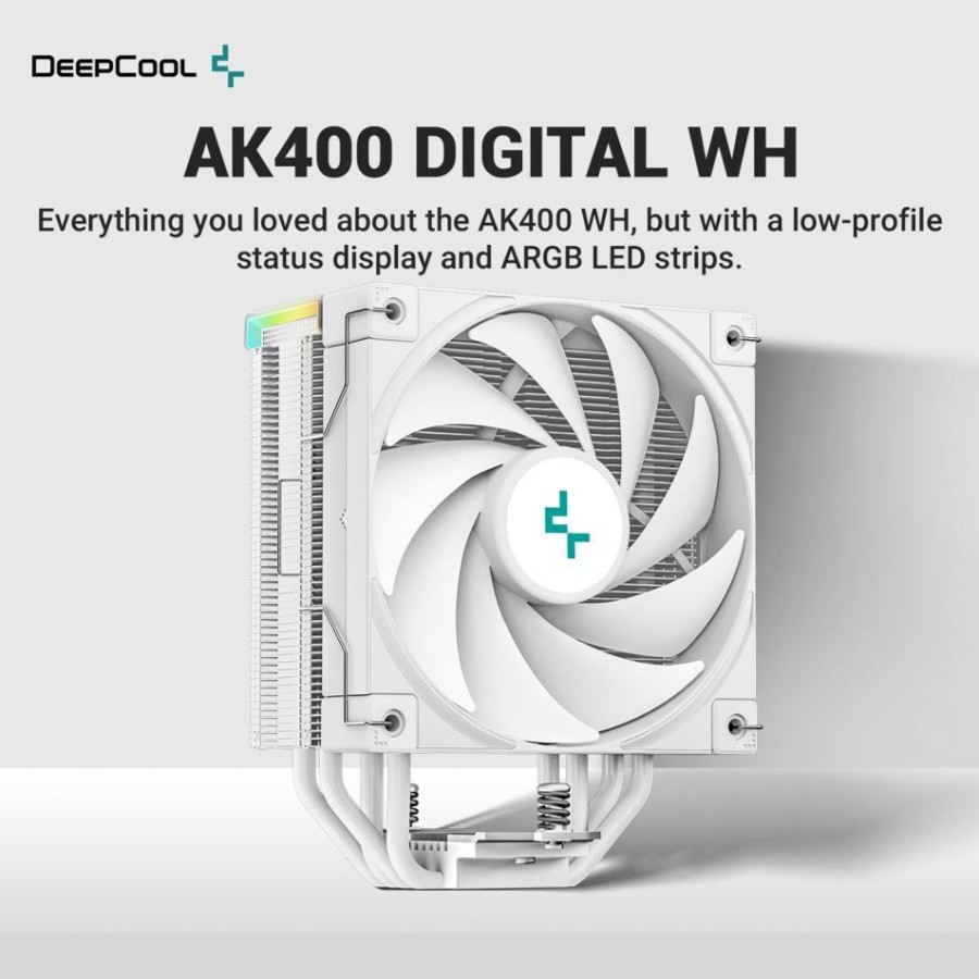 Deepcool AK400 DIGITAL WHITE SINGLE TOWER CPU PROCESSOR AIR COOLER ...