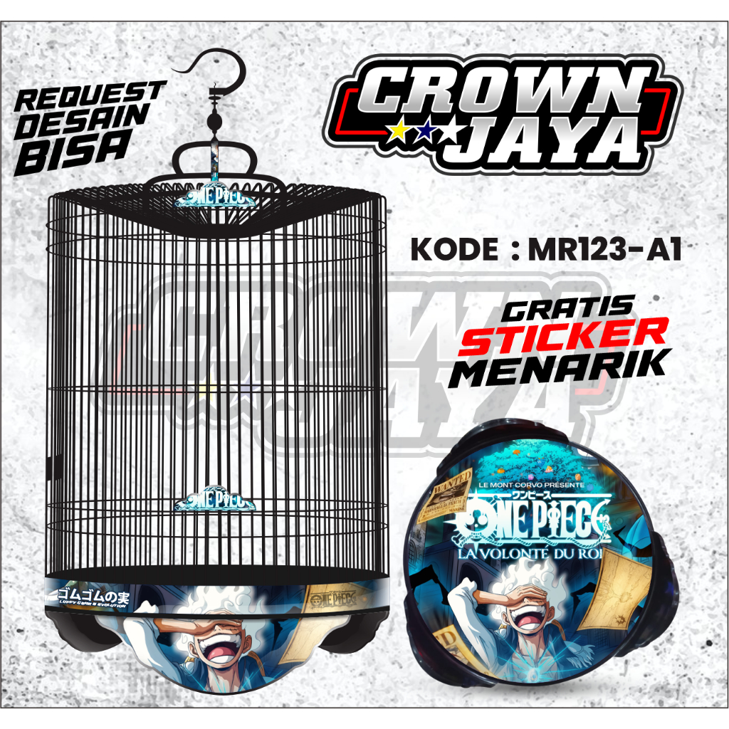 One Piece Character Stone Murai Cage Decal Round Murai Tebok Sticker ...