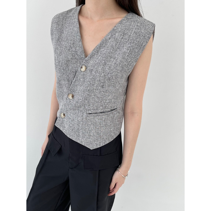 Lila TWEED VEST (Short VEST Women's Long VEST Office VEST) | Shopee ...