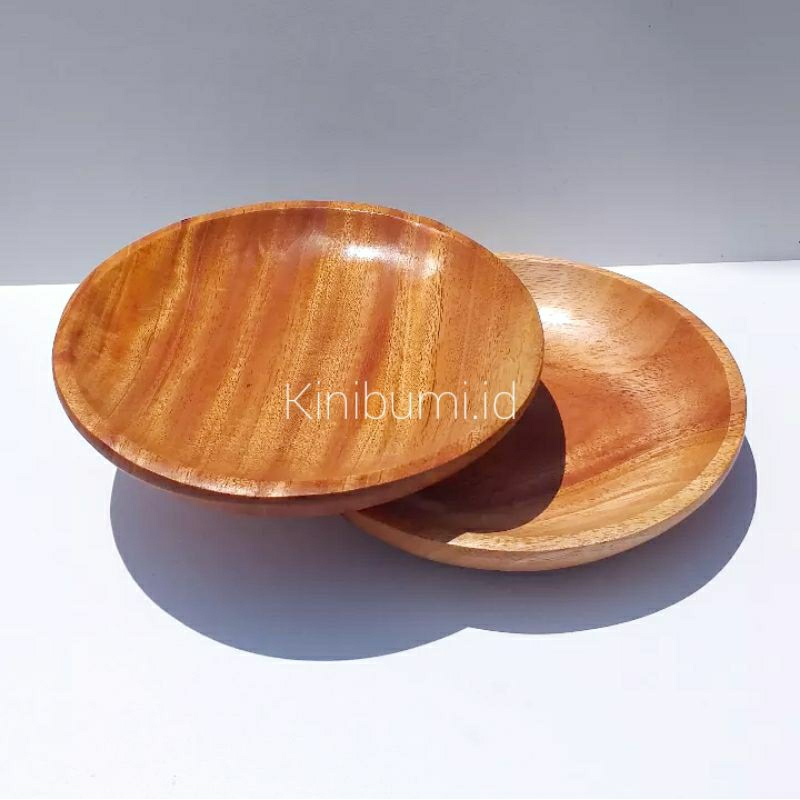 KAYU Wooden Plate Dinner Dessert Cake Wooden Plate 15 cm | Shopee ...