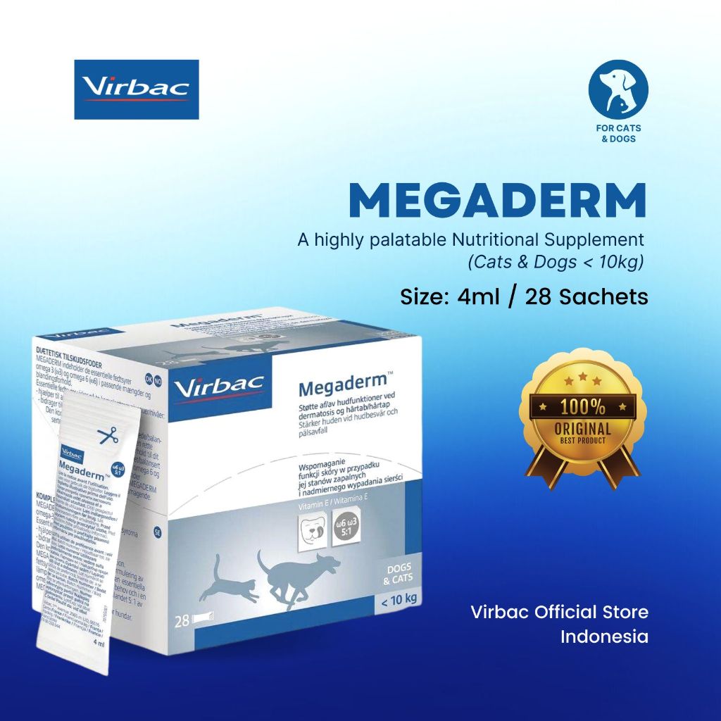 VIRBAC MEGADERM 4 ML SUPPLEMENT 28 SACHETS / BOX FOR CAT & DOG | Shopee ...