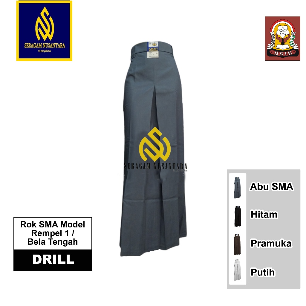 Long Span Rempel Split School Skirt High School Gray DRILL School ...